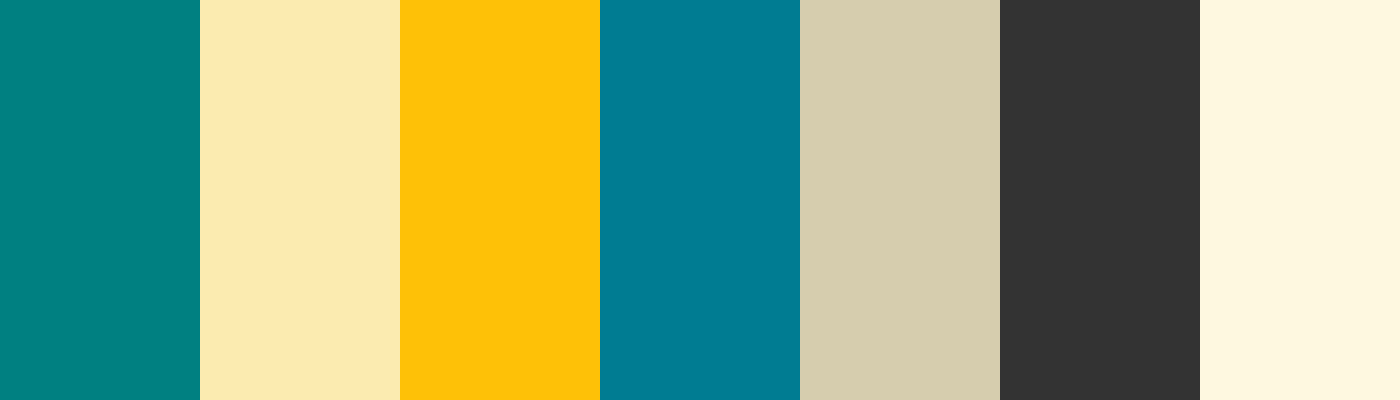 Teal & Sunshine - AI Color Palette | HueHive